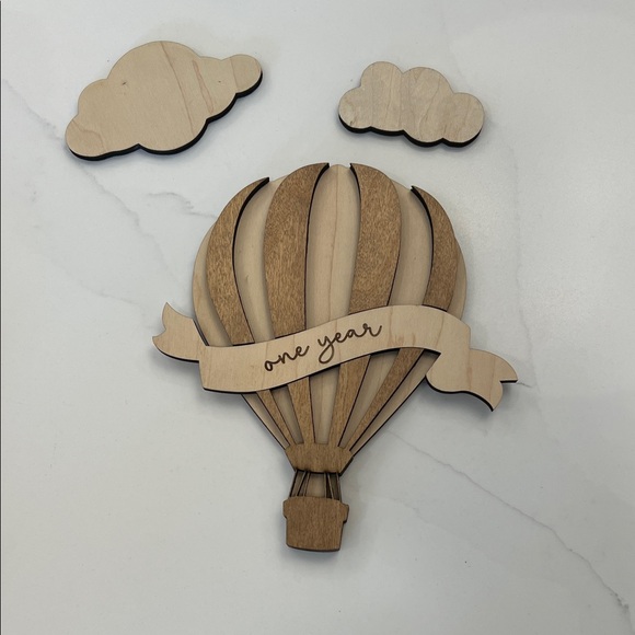 Accessories | Wooden Hot Air Balloon Baby Milestone Cards | Poshmark
